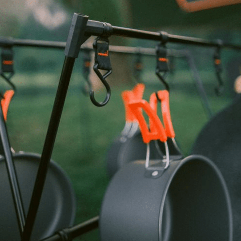 Best Foldable Camping Hanging Rack With Mesh Basket | PTT Outdoor