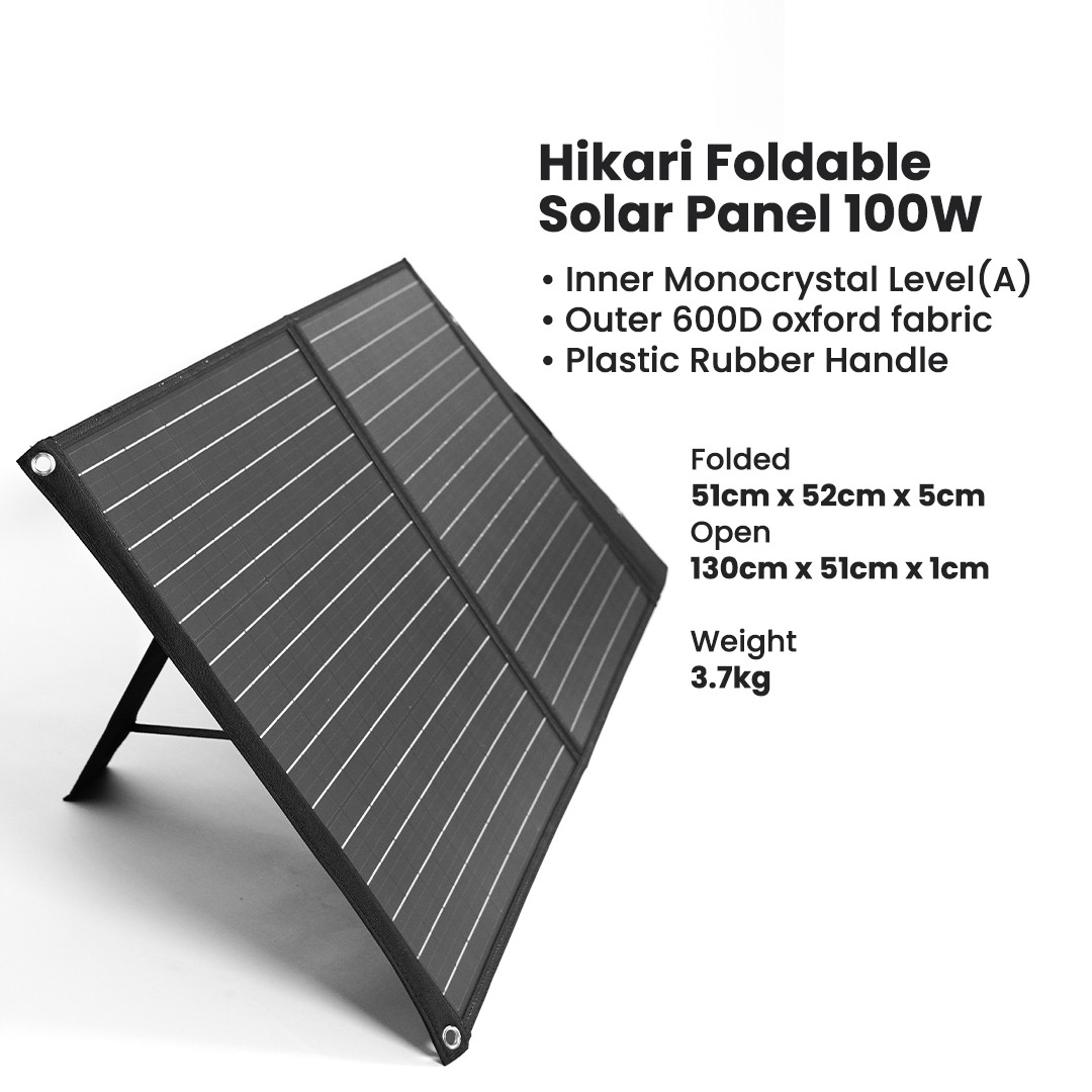 HIKARI Foldable Solar Panel 100W | PTT Outdoor